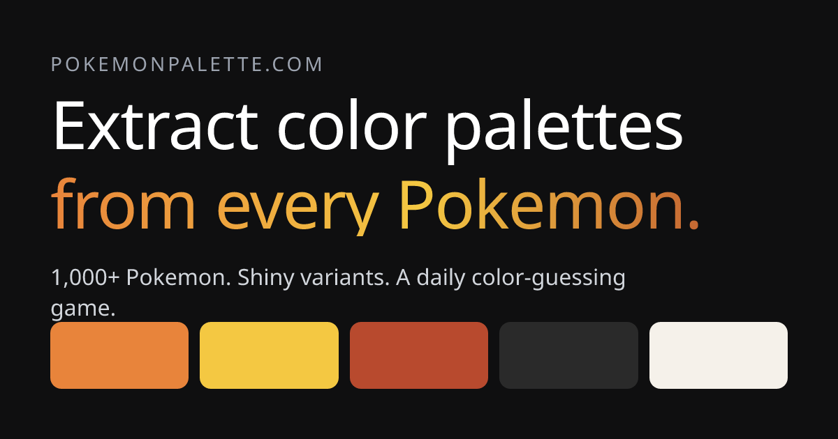 PokémonPalette - Extract Color Palettes from Pokémon Sprites | Color ...